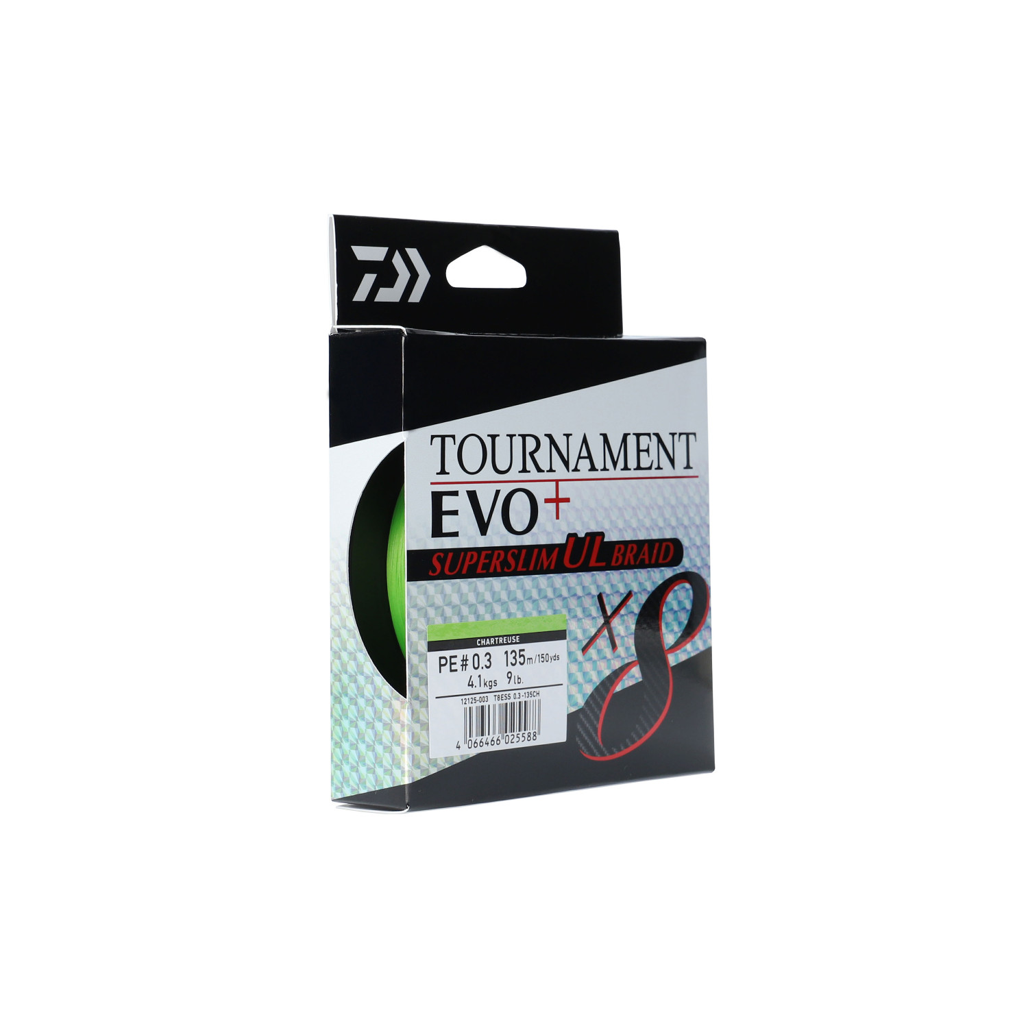 DAIWA TOURNAMENT X8 BRAID EVO+ SUPERSLIM UL Braided Fishing Line chartreuse 135 12125 003 00